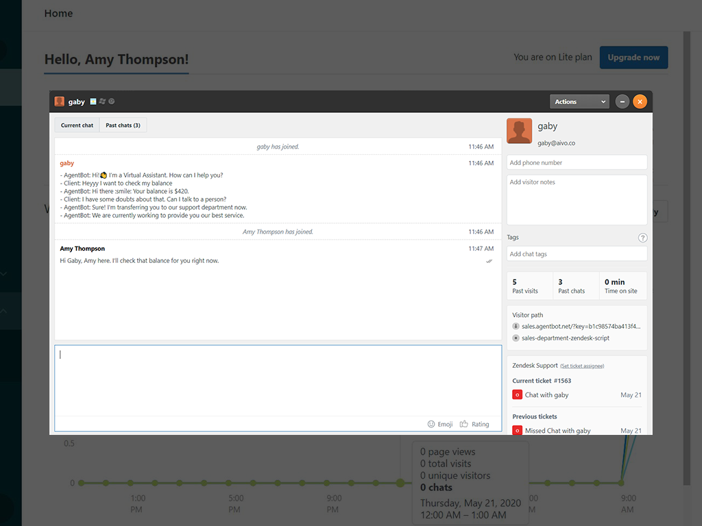 AgentBot by Aivo App Integration with Zendesk Chat