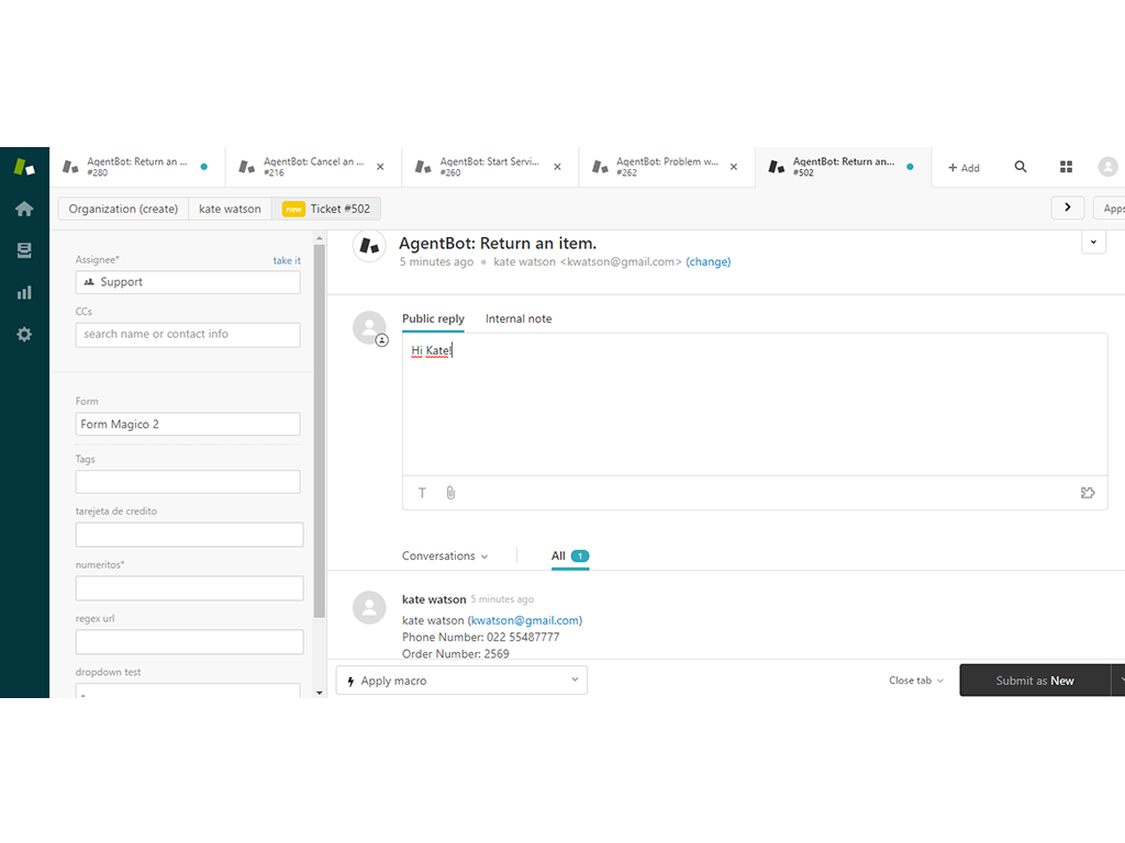 AgentBot by Aivo App Integration with Zendesk Support
